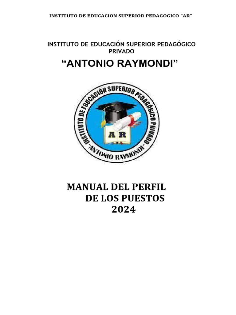 Manual de Perfil de Puestos 2024 | PDF