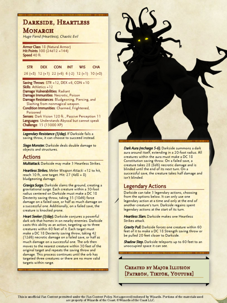 Darkside, Heartless Monarch | PDF | Role Playing Games