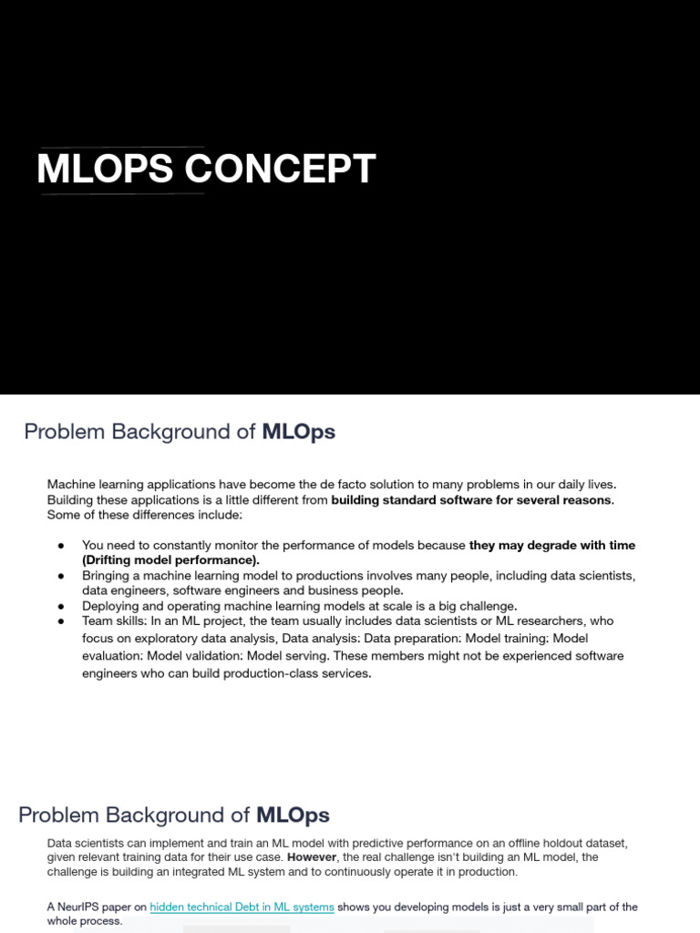 MLops Concept | PDF | Machine Learning | Data