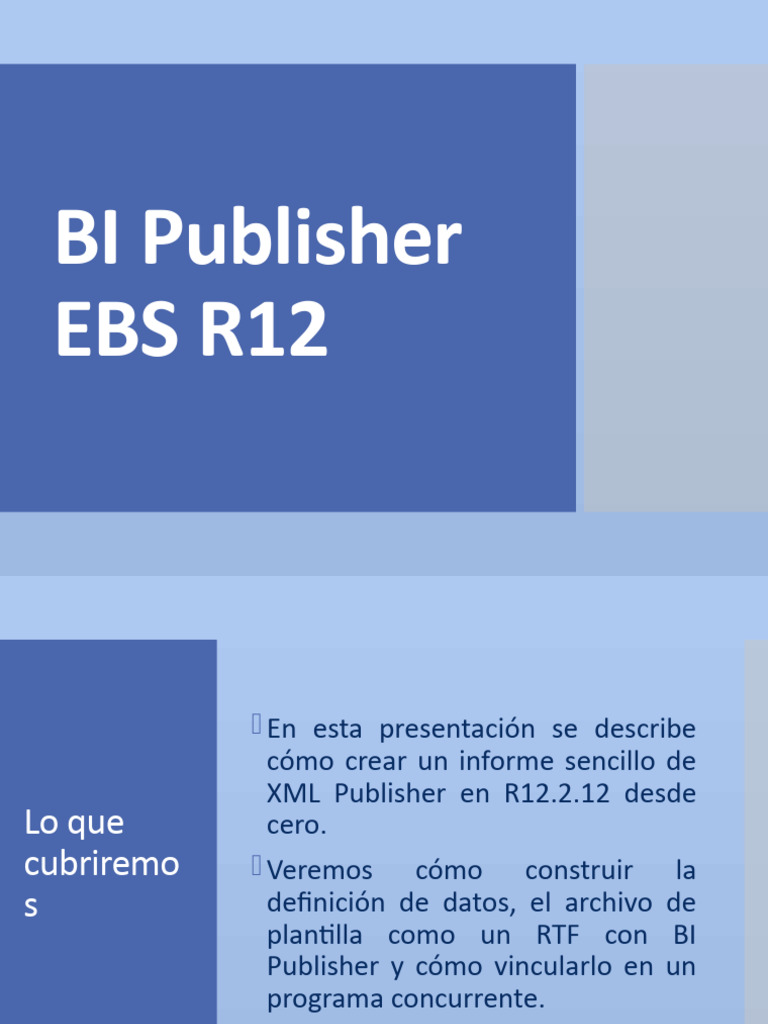 Presentacion BI Publisher | PDF | Xml | Microsoft Excel