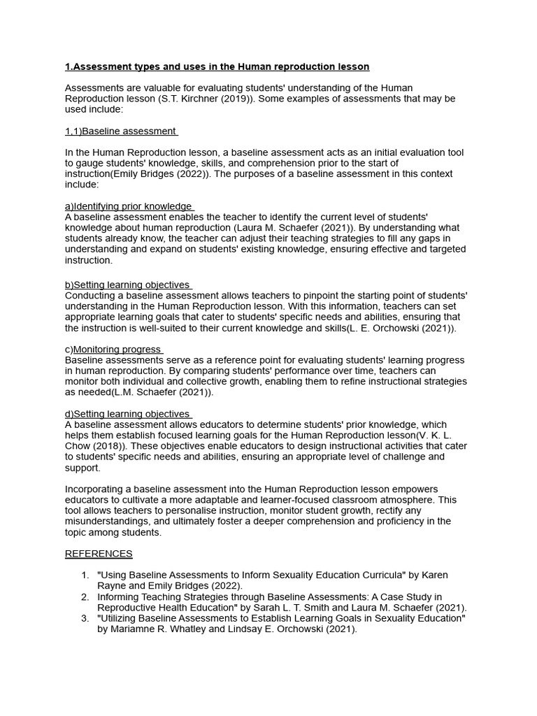 Baseline Assessment | PDF | Educational Assessment | Teachers