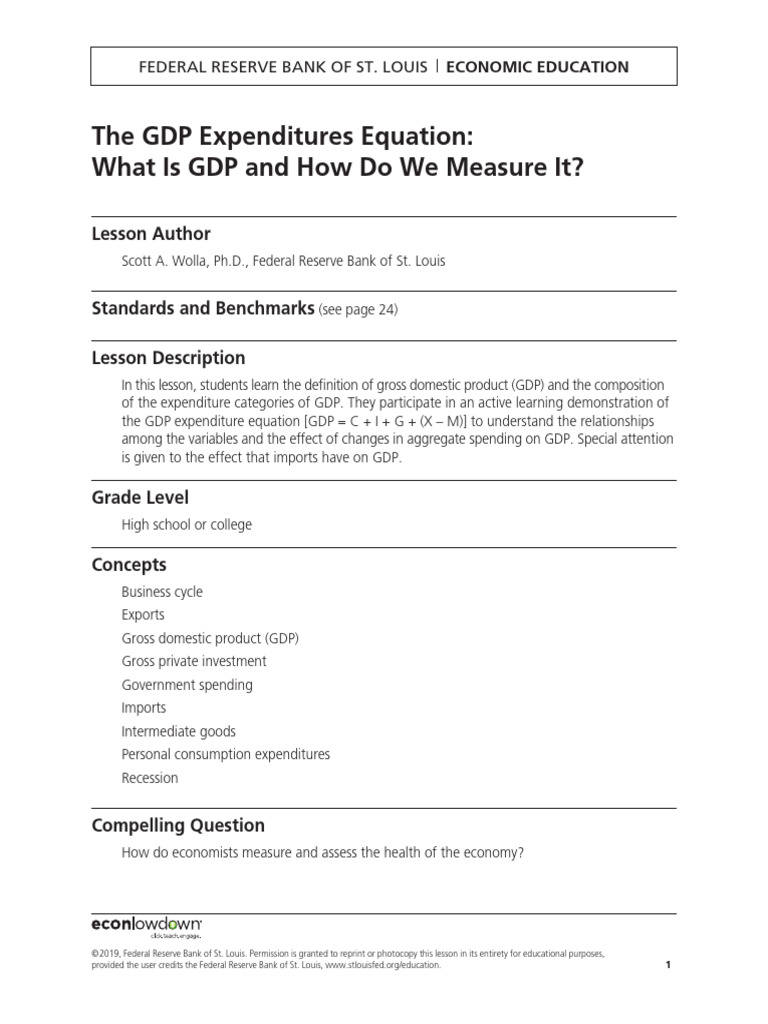 GDP Expenditures Equation | PDF | Consumption (Economics) | Gross ...