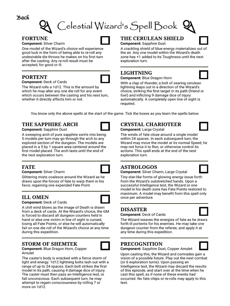 Celestial Spell List | Download Free PDF | Tabletop Games | Gaming