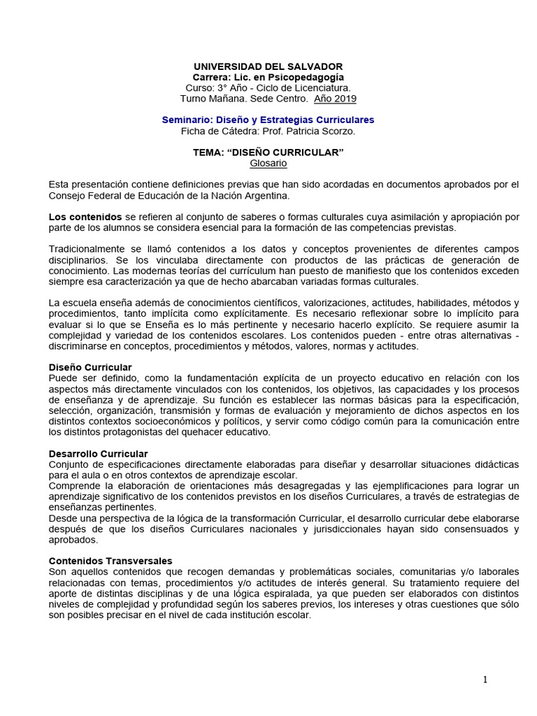 +glosario - Currículum - 2019 | PDF | Plan de estudios | Aprendizaje