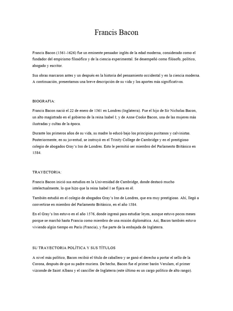 Francis Bacon | PDF | Francis Bacon | Science
