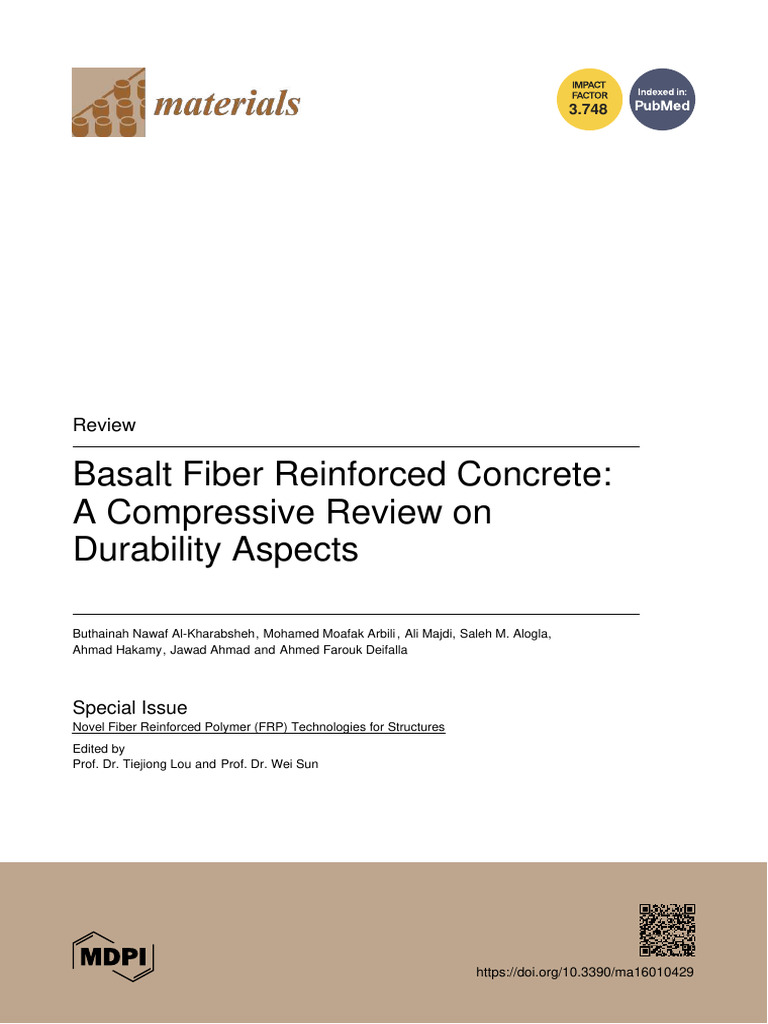 Basalt Fiber Reinforced Concrete: A Compressive Review On Durability ...