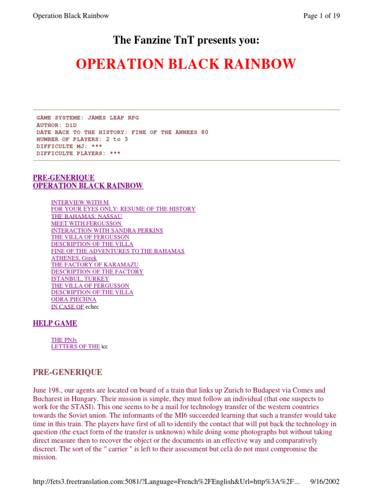 James Bond 007 RPG - 13 - Black Rainbows | PDF | Train