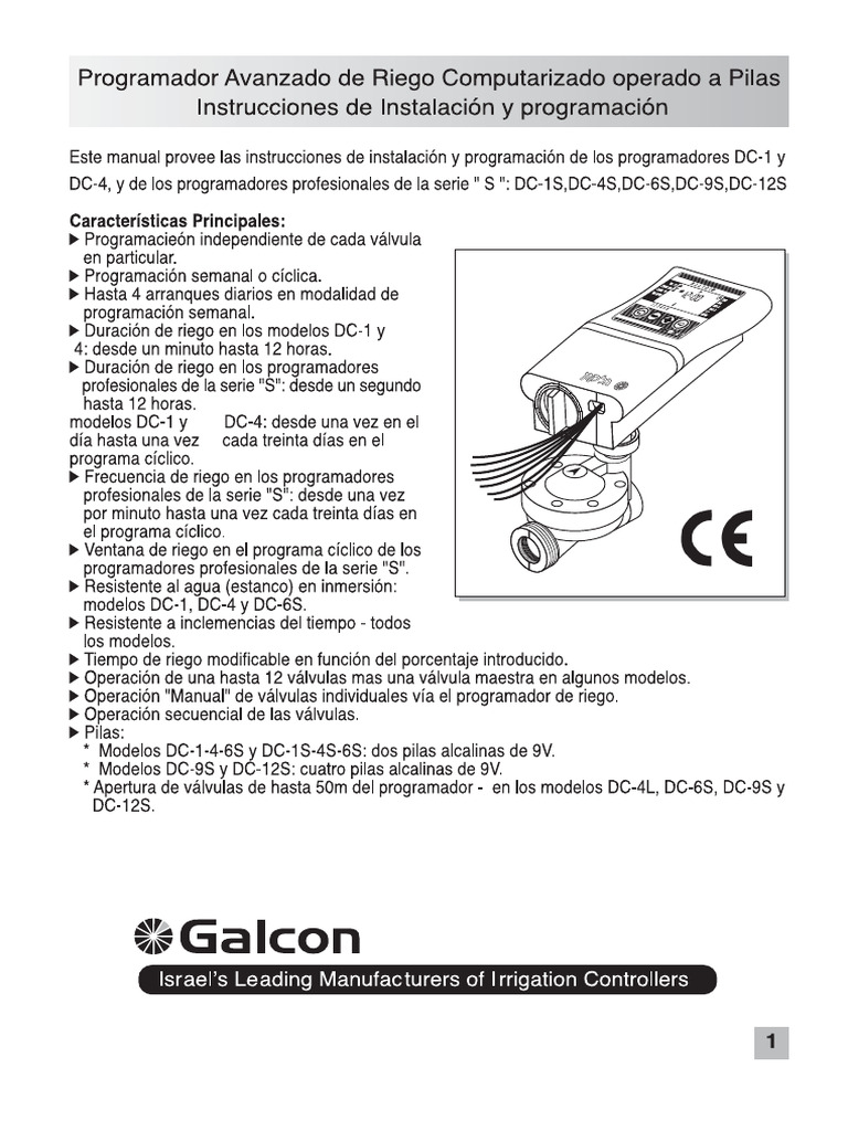 Manual Galcon DC 1S 4S 6S 9S 12S Español | PDF