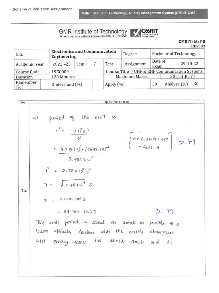 4th BTech 2022-23 ECE UHF Ses-K3 | PDF 4th BTech 2022-23 ECE UHF Ses-K3 | PDF