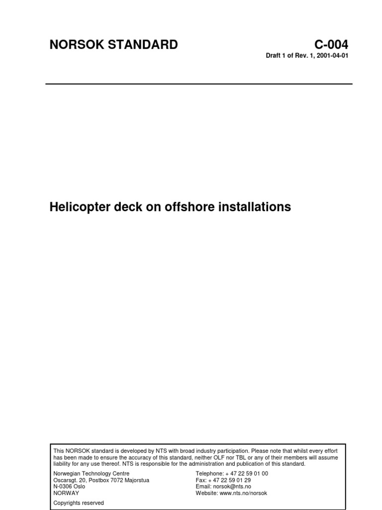 C-004 Helicopter Desk On Offshore Installations | PDF