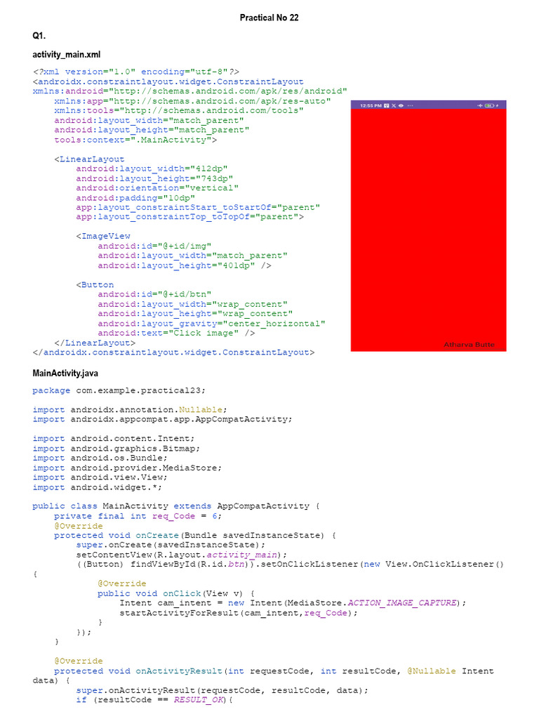 Practical No 22 | PDF | Android (Operating System) | Smartphone Practical No 22 | PDF | Android (Operating System) | Smartphone