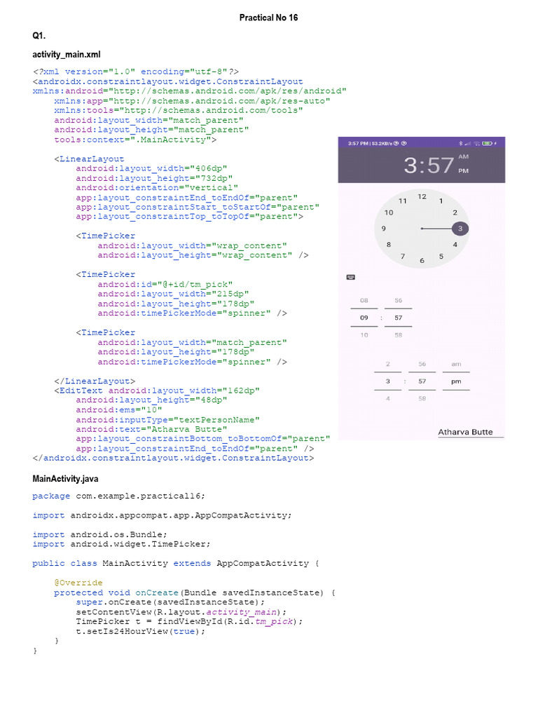 Practical No 16 | PDF | Android (Operating System) | Tablet Computer