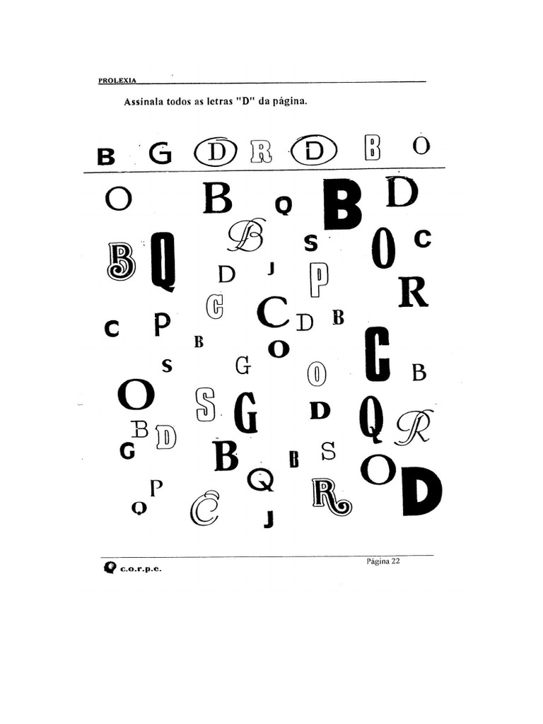 Atividade Dislexia - Prolexia | PDF
