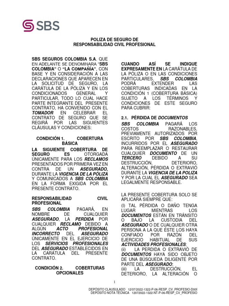 Seguro de Responsabilidad Civil Profesional Contadores - 12072022-1322 ...