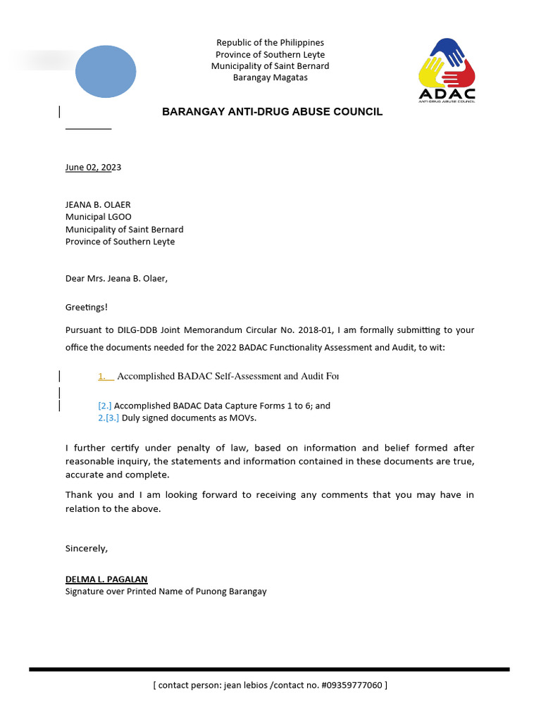 1 BADAC TEMPLATE - Cover Letter Sample | PDF