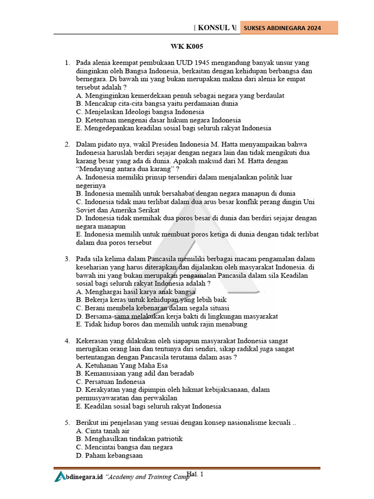 WK k005 Soal | PDF
