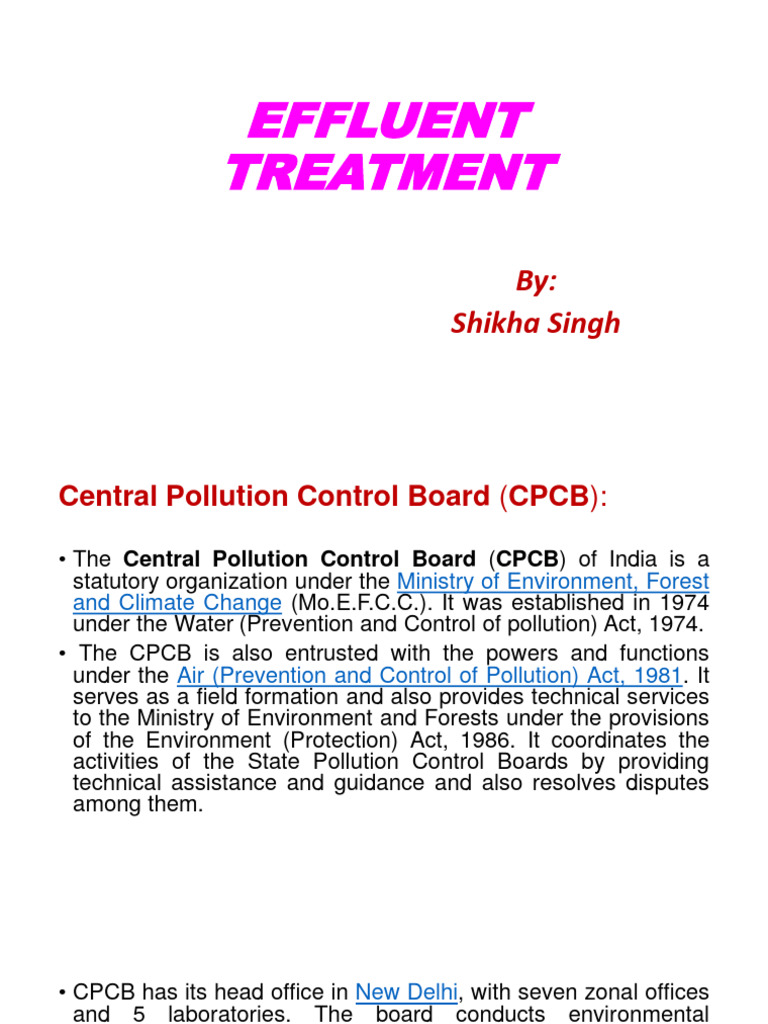 EFFLUENT TREATMENT | PDF | Water And Politics | Hydraulic Engineering