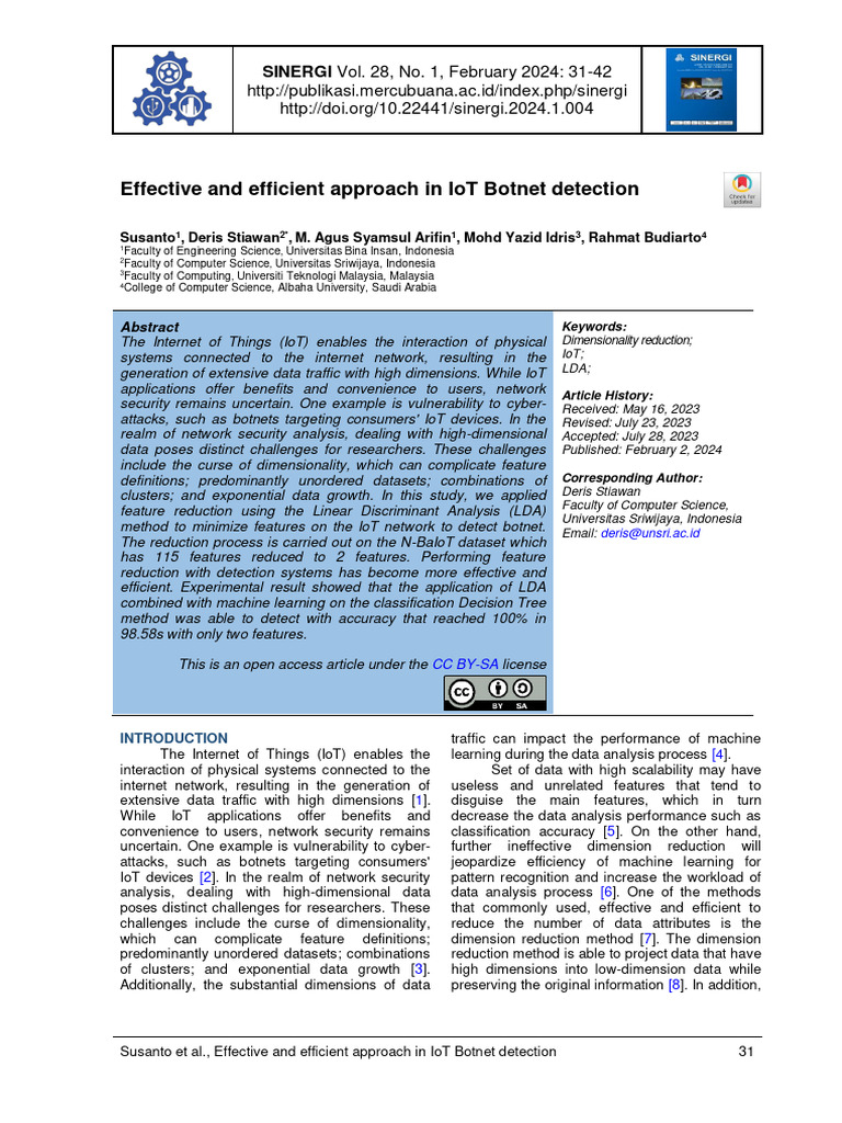 Effective And Efficient Approach In Iot Botnet Detection Pdf