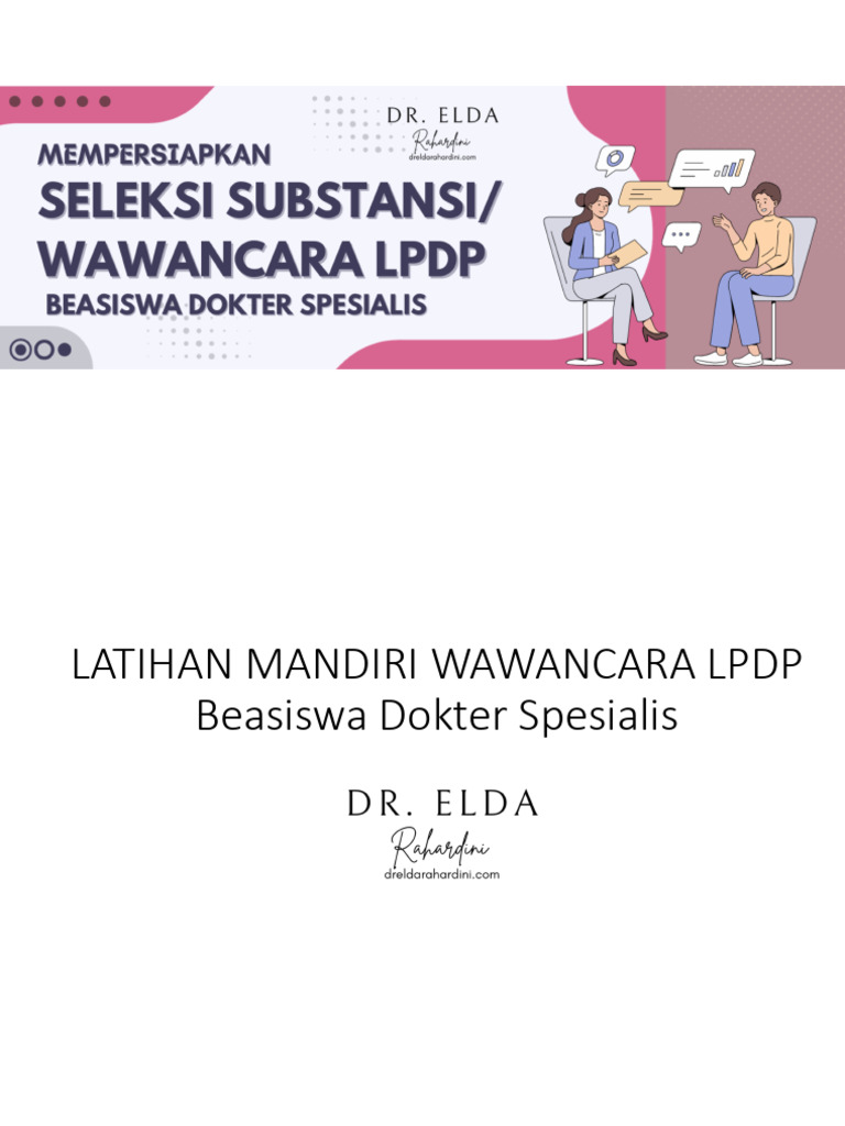 Latihan Mandiri Wawancara LPDP by Elda Y4L8pBOZbns4poaR | PDF