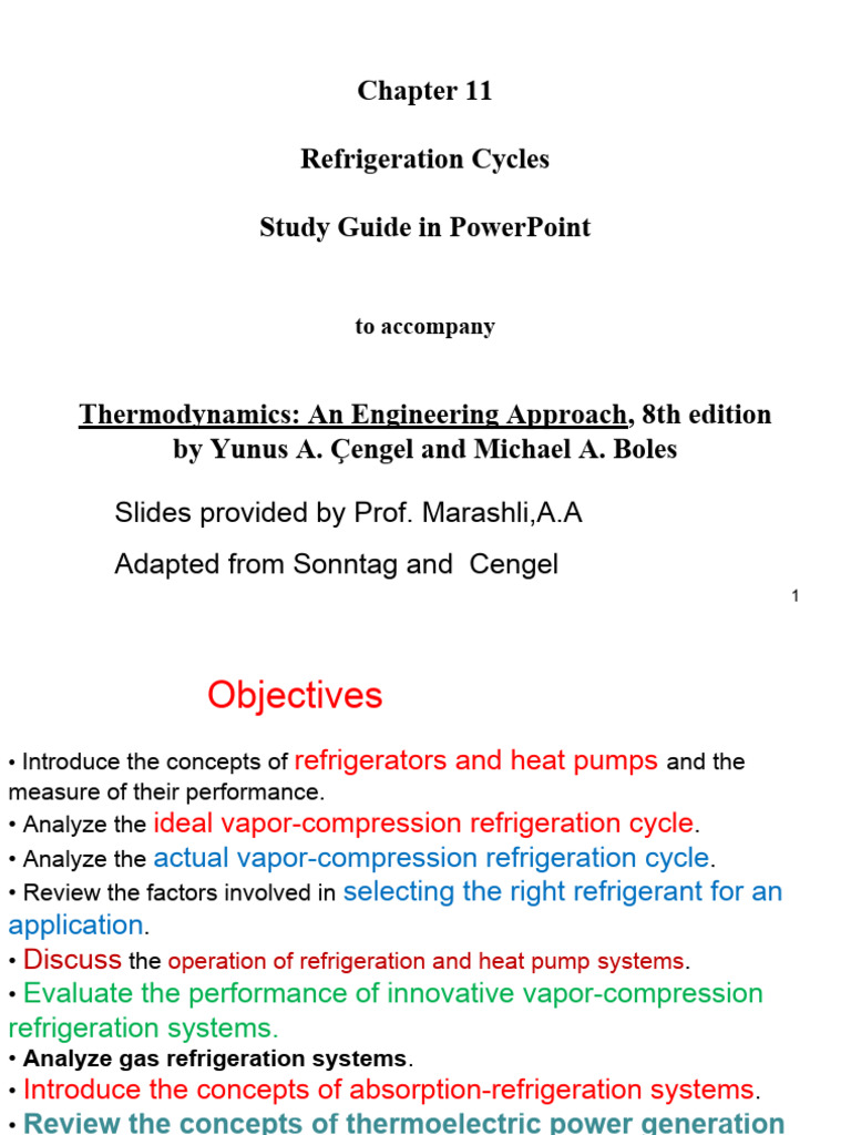 Lecture 7refrigeration Cycles 11 | PDF