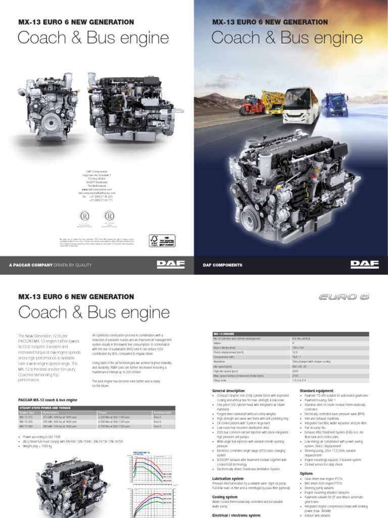 DAF Components PACCAR MX 13 Engine | PDF | Engines | Diesel Engine