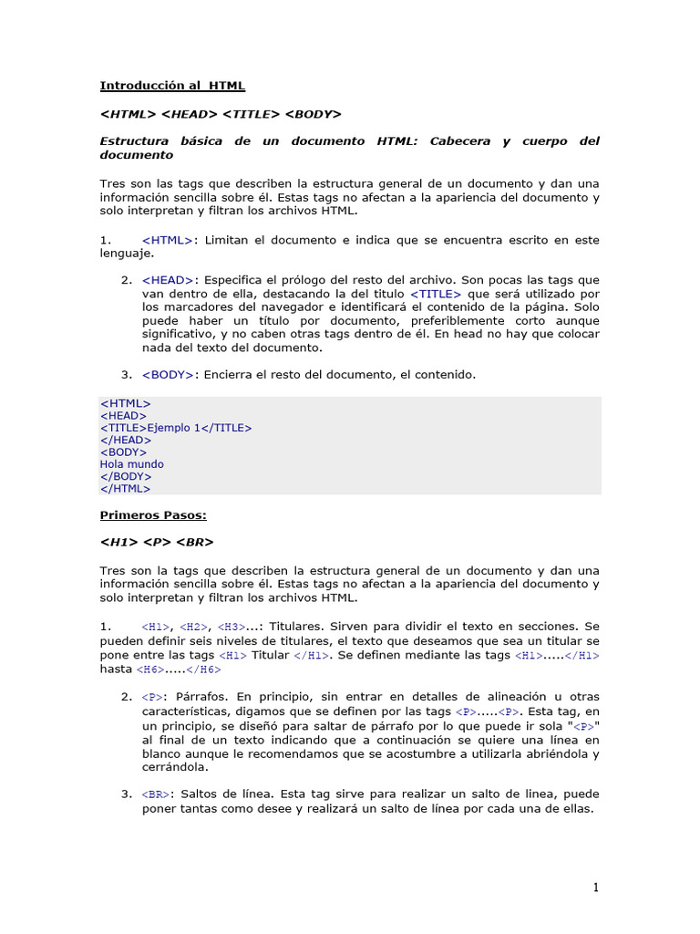 Introducción Al HTML | PDF | Protocolo de transferencia de archivos | Hipervínculo