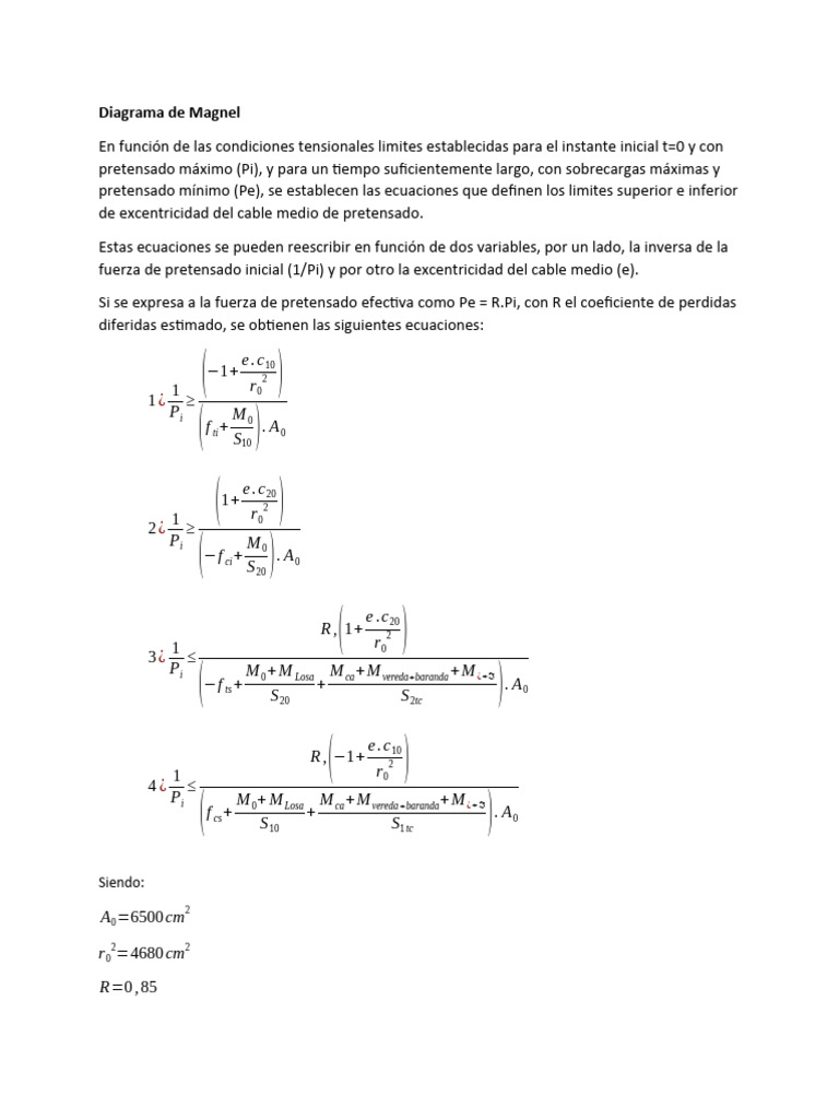Diagrama de Magnel y Fuerza de Pretensado | PDF