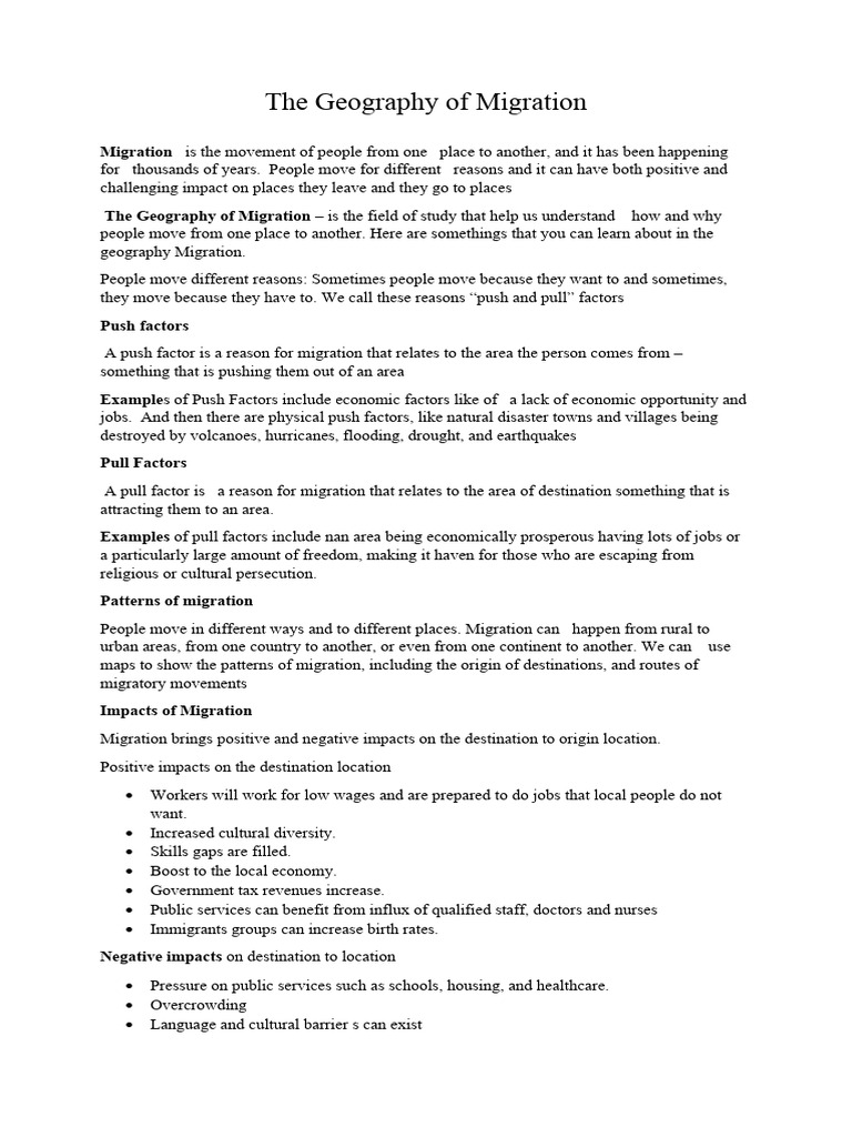 Geography of Migration | Download Free PDF | Human Migration | Immigration
