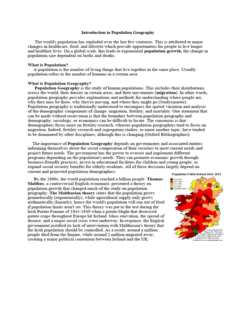 2. Population Geography | PDF | Demography | Geography