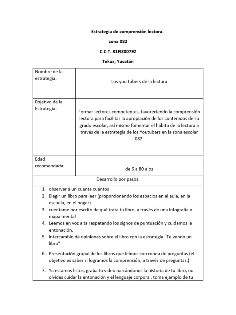 Estrategia de Comprensión Lectora-1 | PDF | Evaluación | Comprensión ...