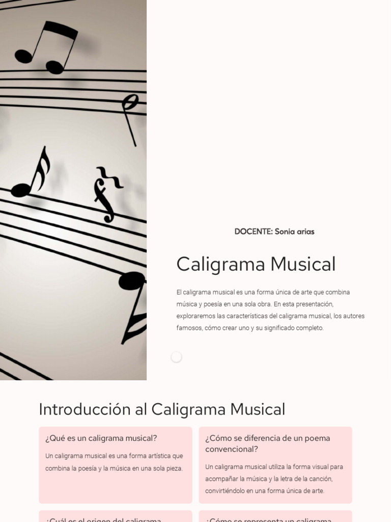 Caligrama Musical: Arte y Poesía Visual | PDF | Poesía | Canciones