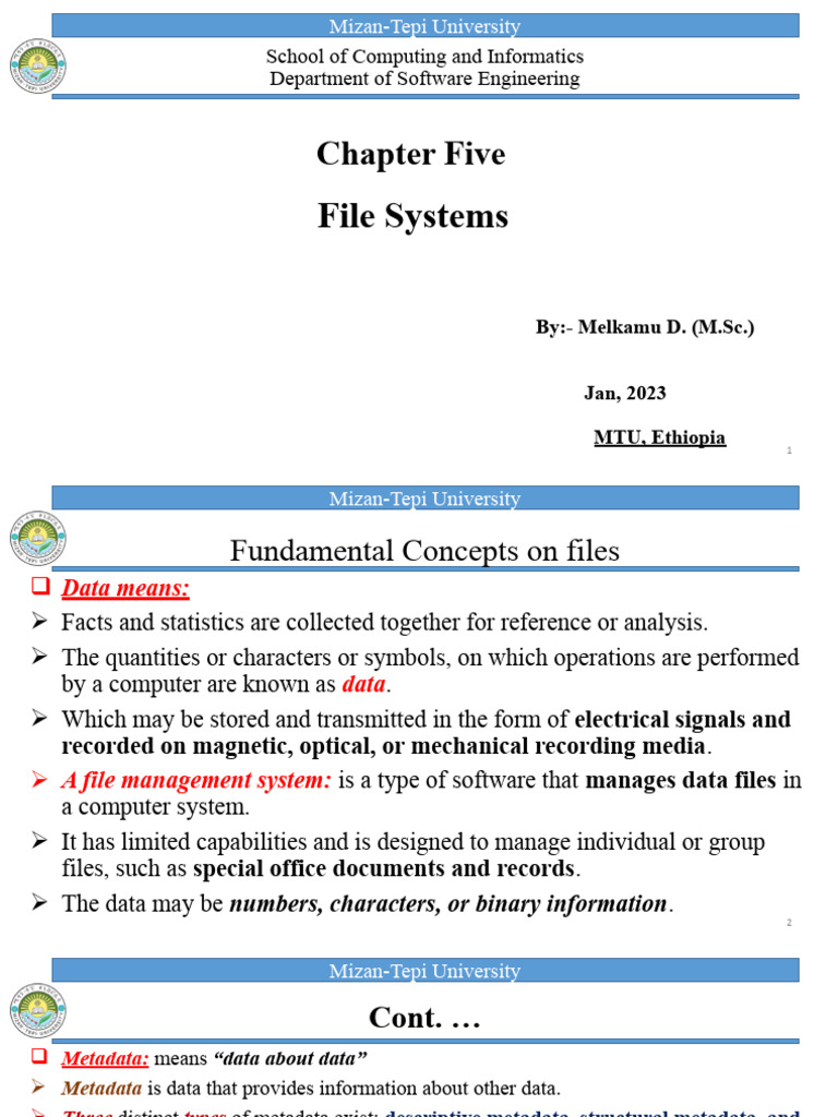OS Chapter 5 | PDF | File System | Computer File