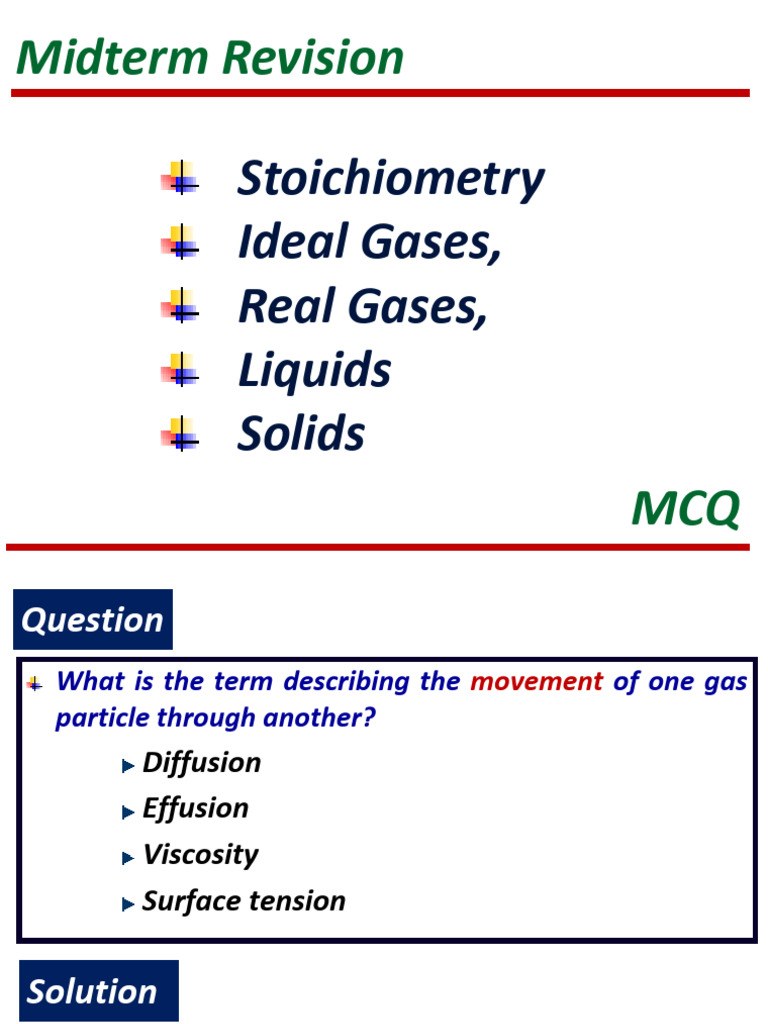 Midterm Revision | PDF | Gases | Liquids