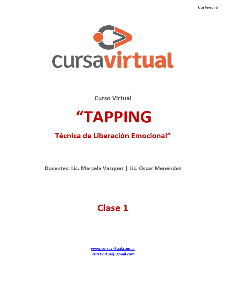 Clase 1 - Tapping - Cursa Virtual | PDF | Las emociones | Ansiedad