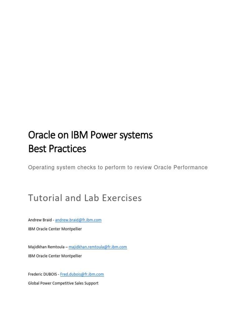 Oracle On IBM Power Systems Best Practices Hands-On Lab Final | PDF ...