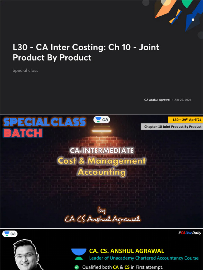 L30 CA Inter Costing CH 10 Joint Product by Product No Anno | PDF