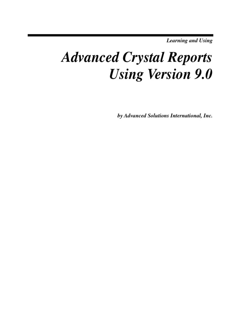 Crystal Reports Avanzado | PDF | Graphical User Interfaces | Window ...
