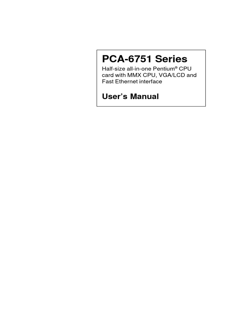 Pca-6751man CPU | PDF | Usb | Bios