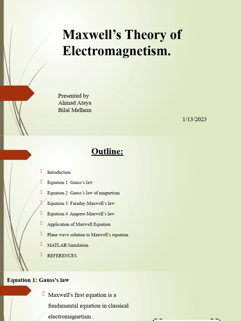 Maxwell's Electromagnetism Overview | PDF | Maxwell's Equations | Magnetic Field