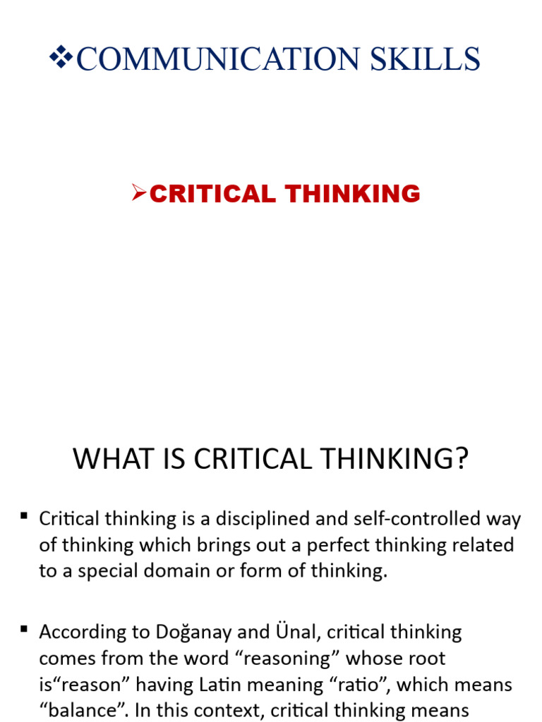 Critical Thinking | Download Free PDF | Thought | Critical Thinking