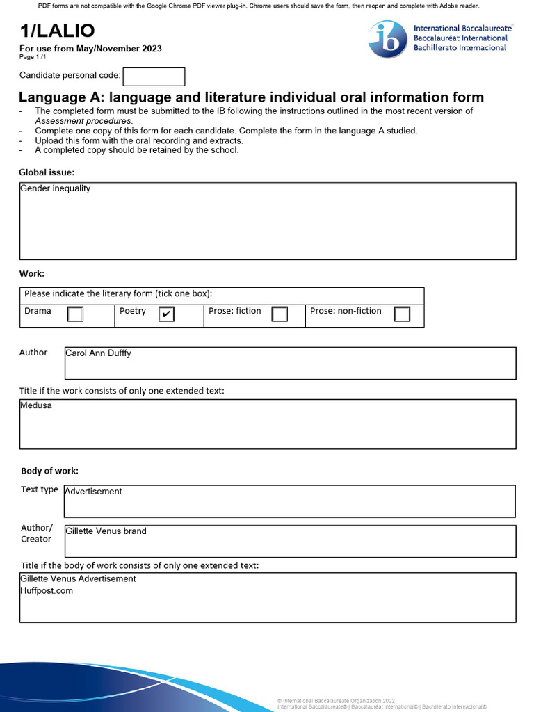 Lalio Form | PDF