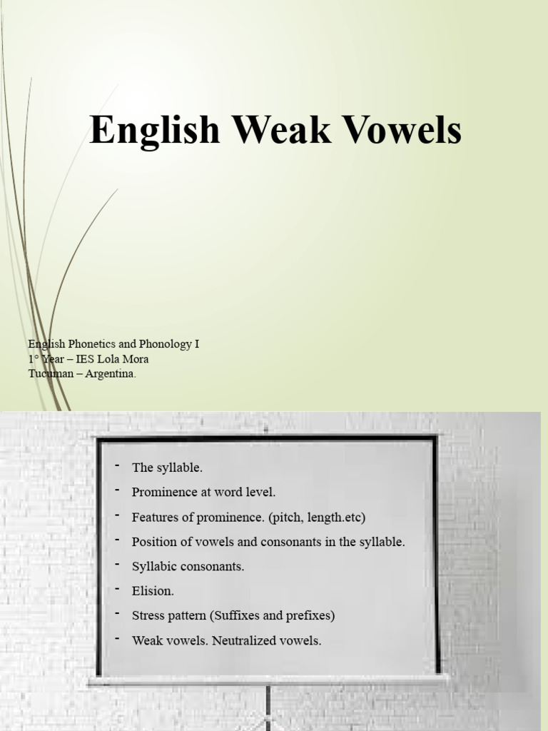 Syllable, Word Stress, WV, Neutralized Vowels, Elision | PDF | Syllable ...