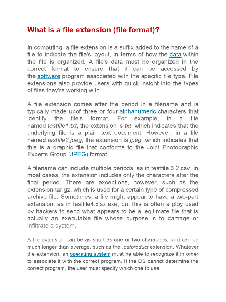 What Is A File Extension | PDF | File Format | Computer File