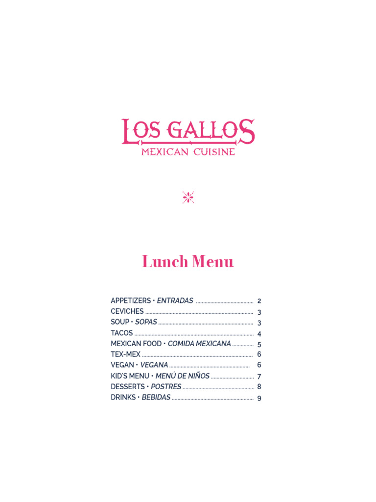 HRHLC - Los Gallos - Menu - LUNCH | PDF | Veganismo | Vegetarianismo
