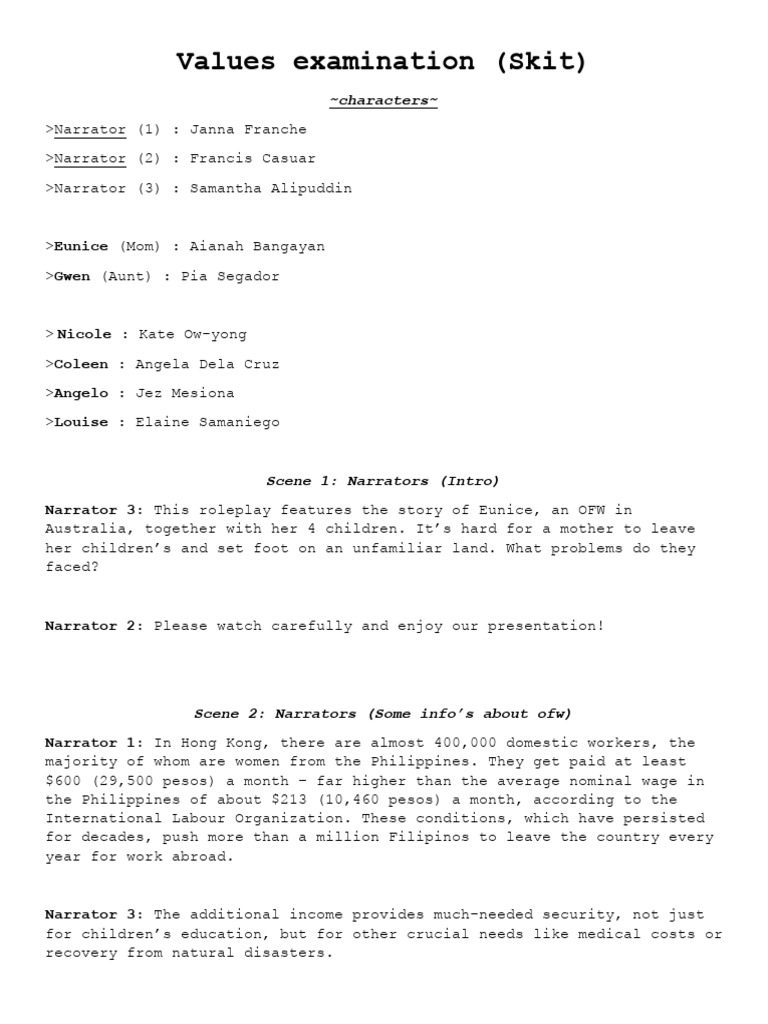 Values Skit | PDF