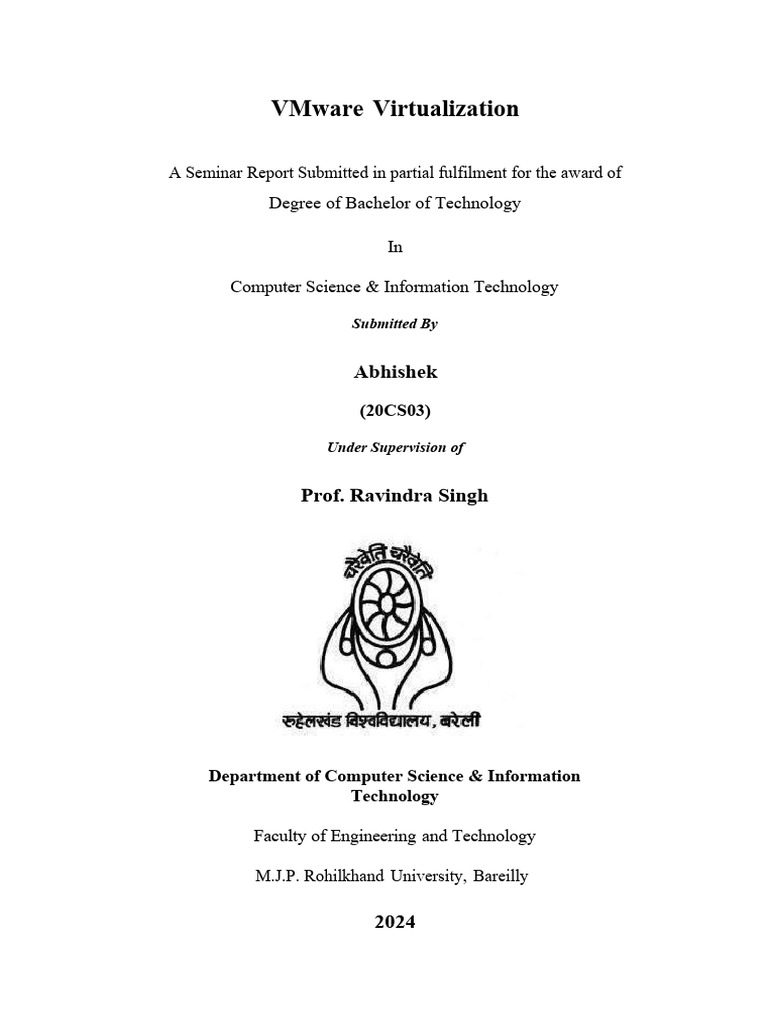 VMware Virtualization Seminar Report | PDF | Virtual Machine | Virtualization