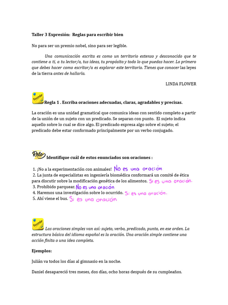 Reglas de Escritura Valeria Díaz Silva | PDF | Oración (Lingüística ...