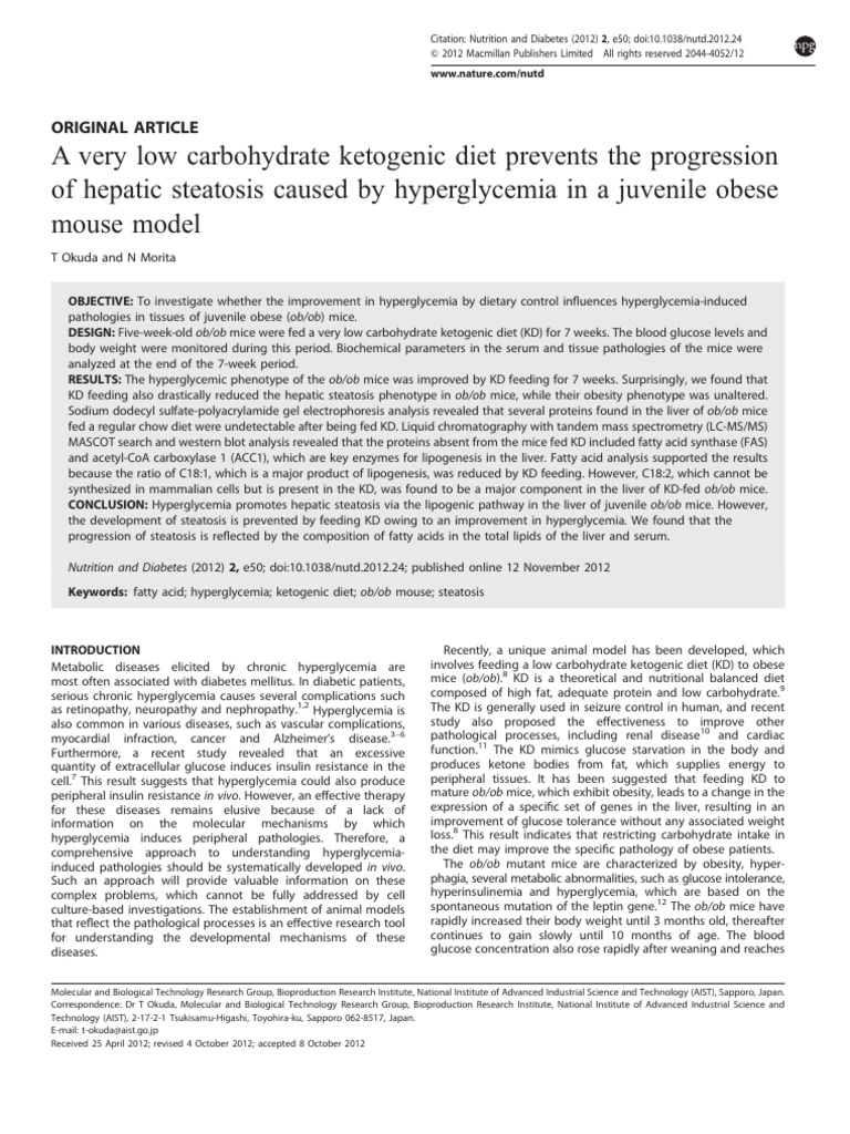 A Very Low Carbohydrate Ketogenic Diet Pdf Lipoprotein Hyperglycemia