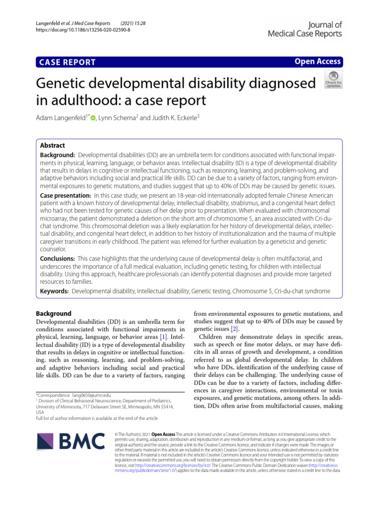 Genetic Developmental Disability | Download Free PDF | Developmental ...
