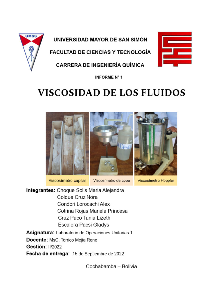 1-Viscosidad de Los Fluidos | PDF | Viscosidad | Numero Reynolds